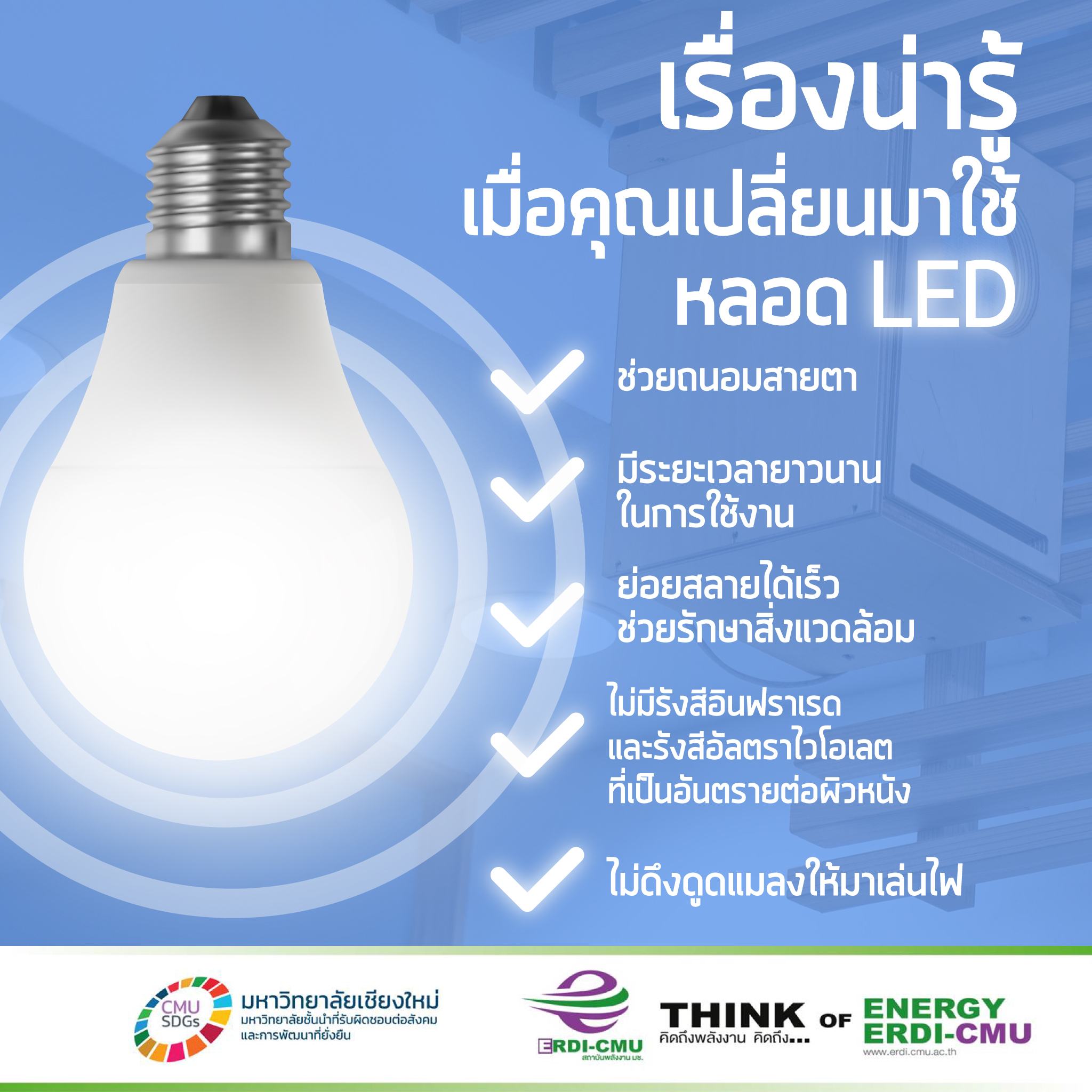 เรื่องน่ารู้ เมื่อคุณเปลี่ยนมาใช้หลอดไฟ LED - สถาบันวิจัยและพัฒนา ...